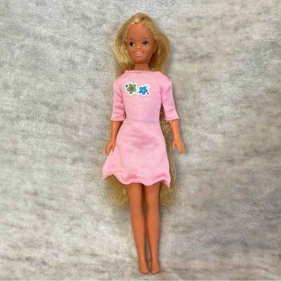 Barbie | Toys | Skipper 98s Barbie Sister Doll Redressed Pink Flower ...
